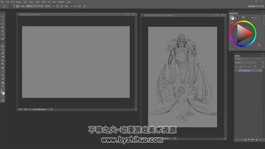 Adam Duff 国王与美女写实风插画绘制视频教程 - 不移之火资源网